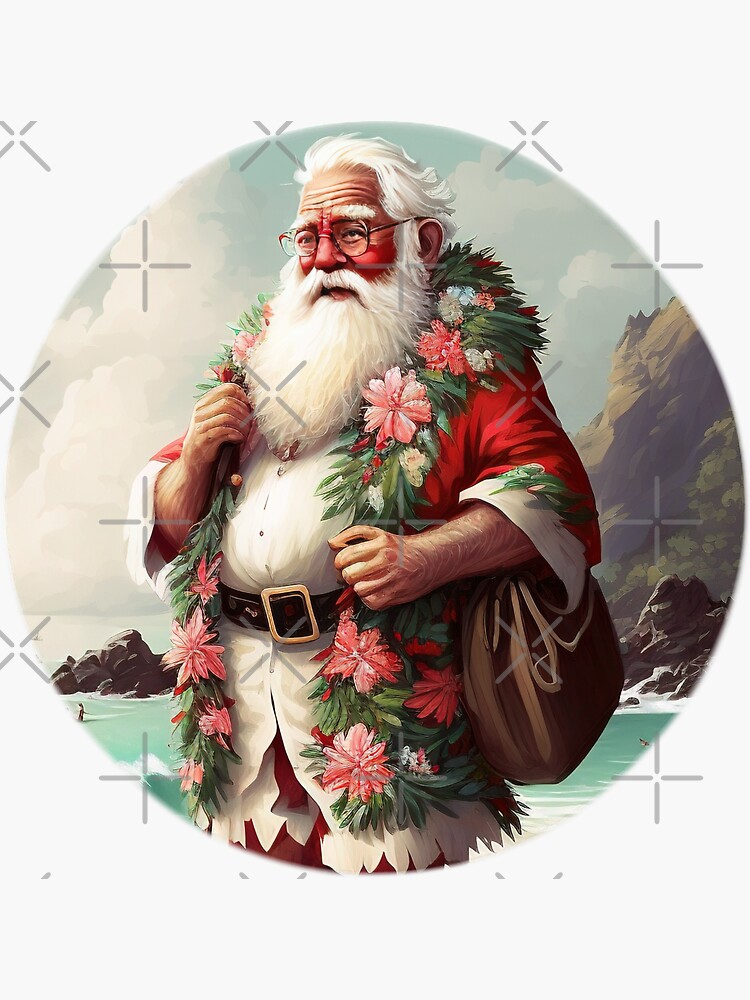 "Mele Kalikimaka, Santa Claus in Hawaii Celebrating Vacation After ...