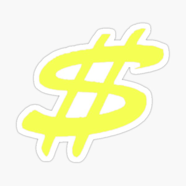 "preppy neon yellow dollar sign sticker" Sticker for Sale by Ctkross ...