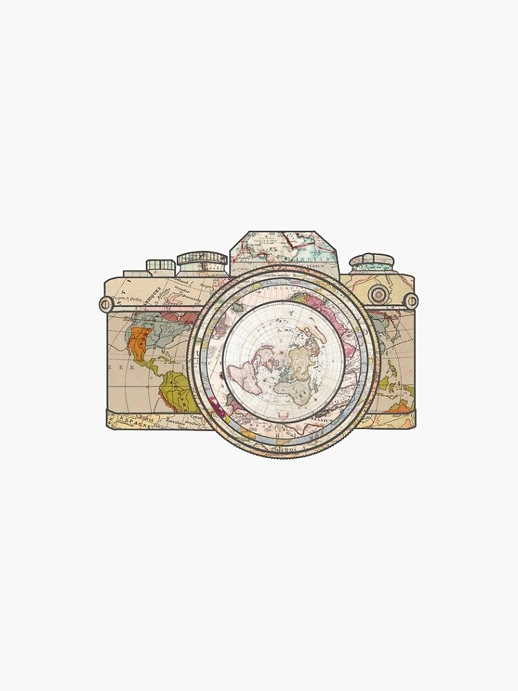 "World Camera" Sticker for Sale by emilyblumberg | Redbubble