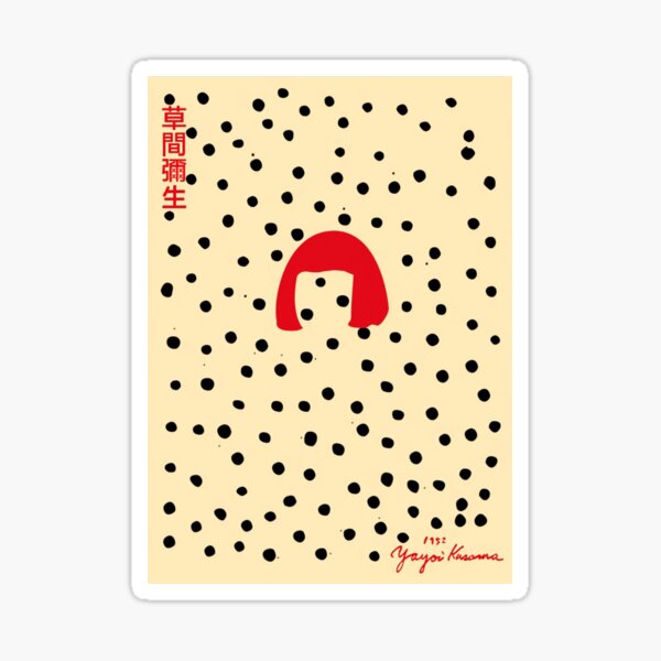"Yayoi Kusama - Beautiful Head Girl" Sticker for Sale by eugenmartnshop ...