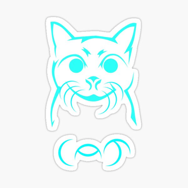 "Line Art Neon Line Cat" Sticker for Sale by Kamaruj | Redbubble