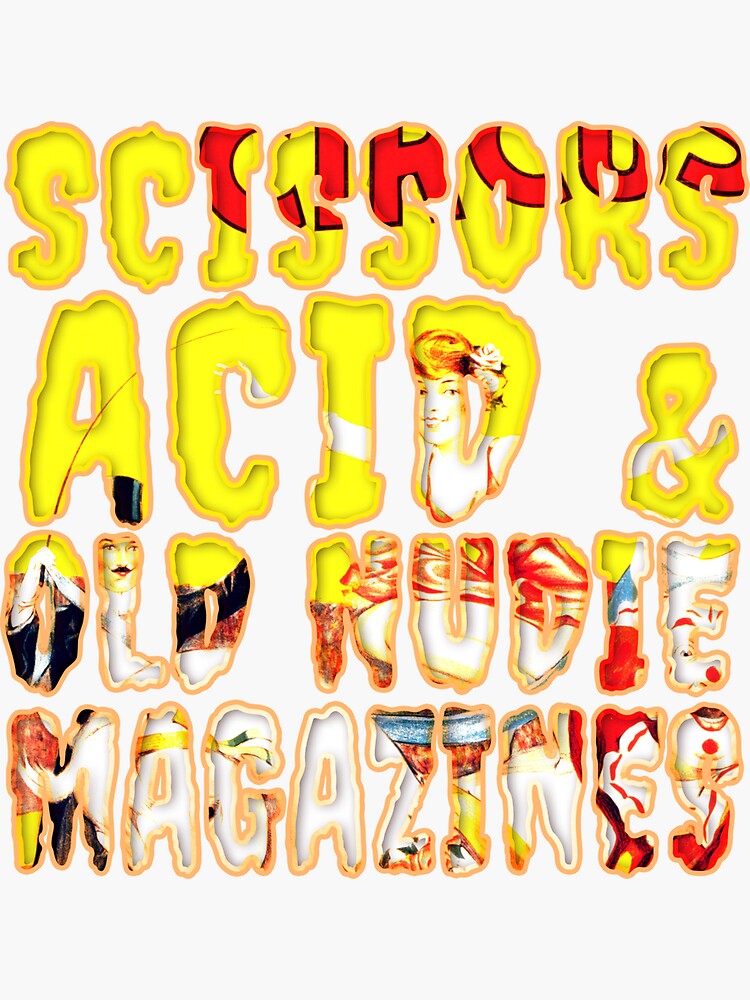 Pegatina «Tijeras Acid & Old Nudie Magazines | Funky GÓTICO | Diseño de ...