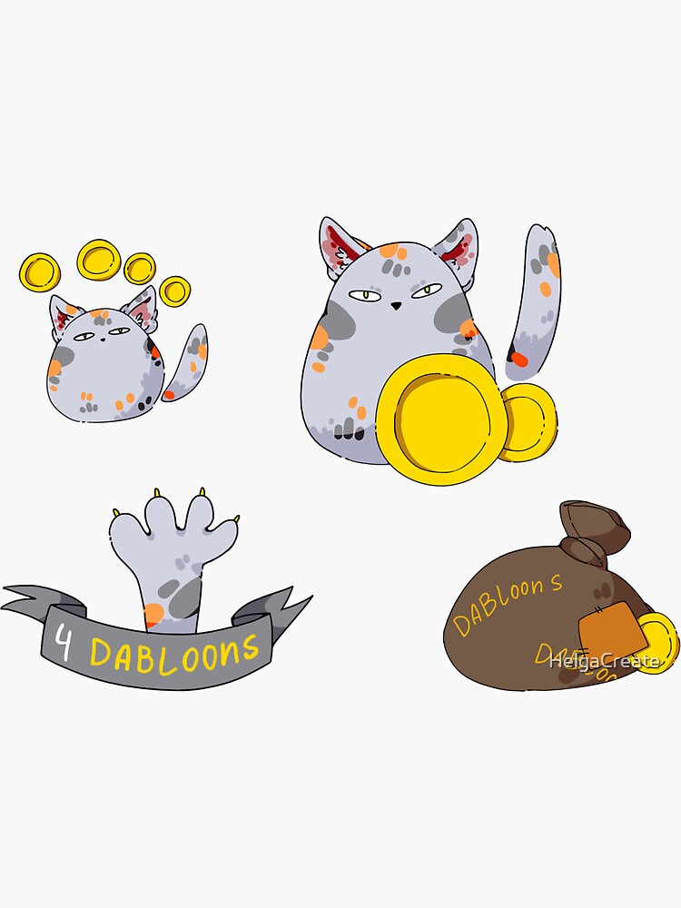 "4 Dabloon Cat Stickers" Sticker for Sale by HelgaCreate | Redbubble