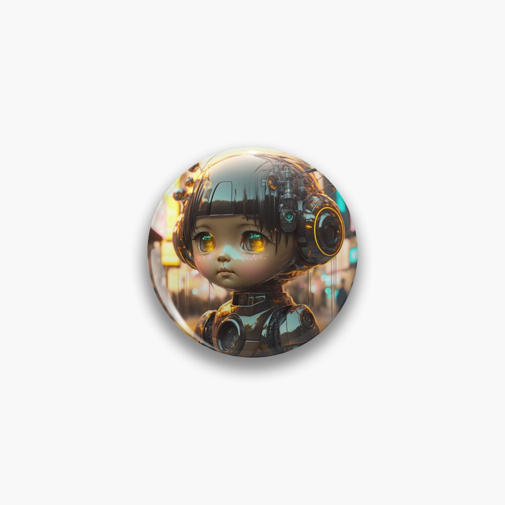 "AI Chibi Robot Girl" Sticker for Sale by AI-Art-by-Chira | Redbubble