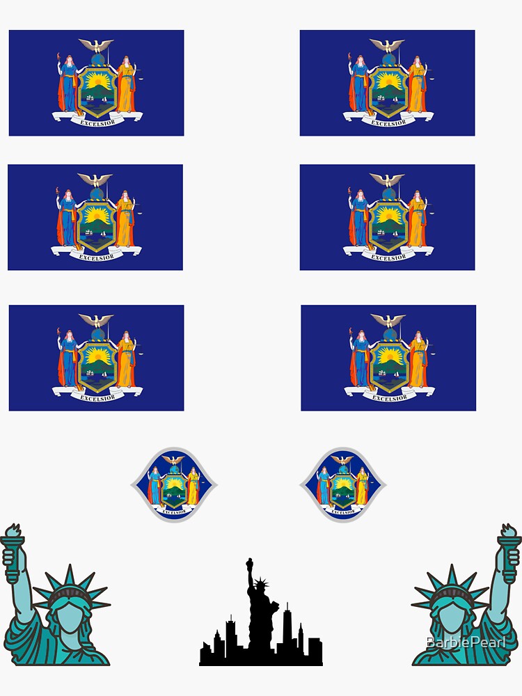 "New York State Flag and Souvenir Combo Pack X11" Sticker for Sale by ...