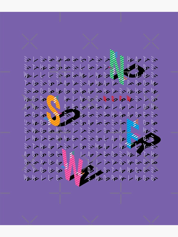 "NSFW / PORN, Not Safe For Work, (Light Purple)" Poster for Sale by Exo-Zone | Redbubble