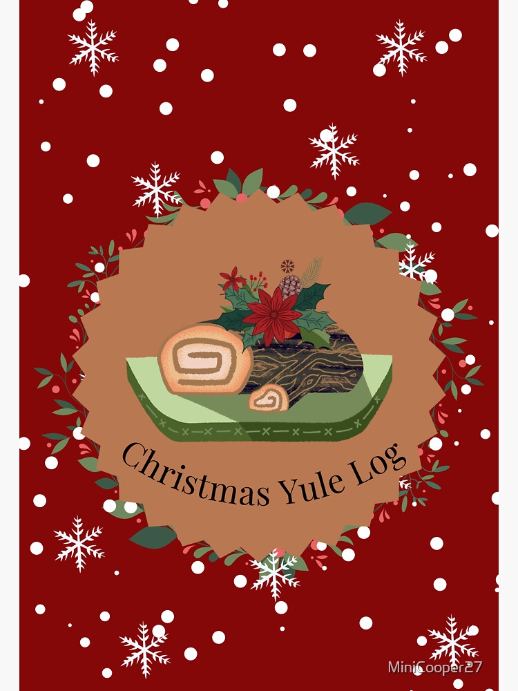 "Christmas Yule log Design" Sticker for Sale by MiniCooper27 | Redbubble