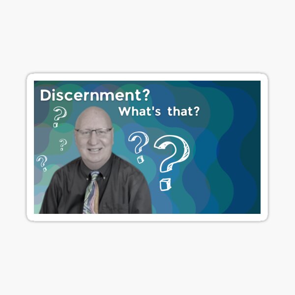 "Discernment, What Discernment?" Sticker for Sale by BlemishedBlots ...