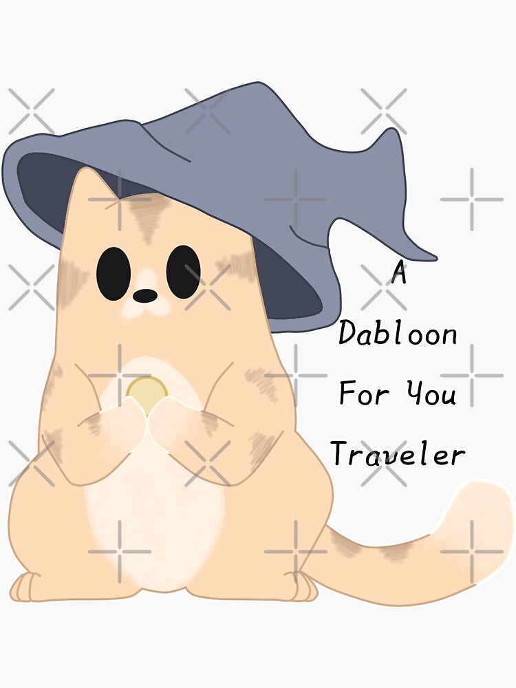 "A Dabloon For You Traveler" Sticker for Sale by LavenderLad | Redbubble