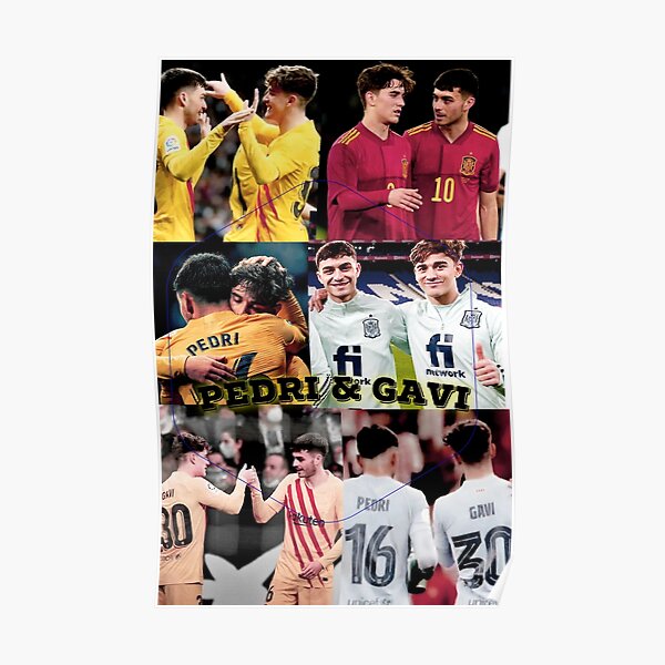 "Gavi and Pedri" Poster for Sale by AESTHETICMEN | Redbubble