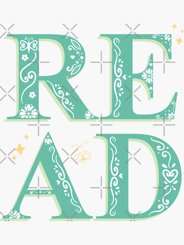 "Read (green version)" Sticker for Sale by MandyRosko | Redbubble
