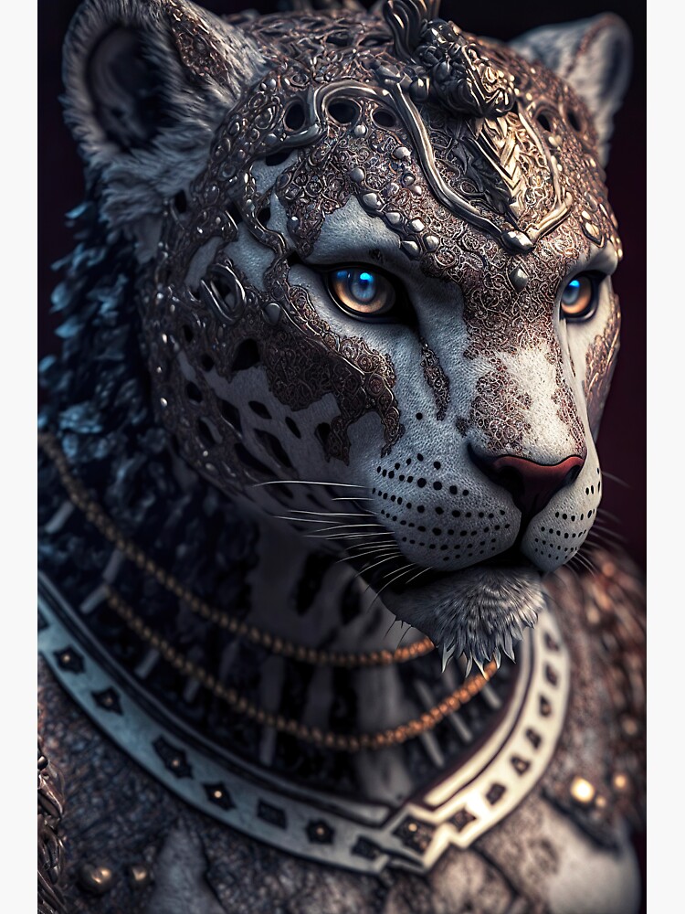 "Armored Snow Leopard" Sticker for Sale by Abysmalart | Redbubble
