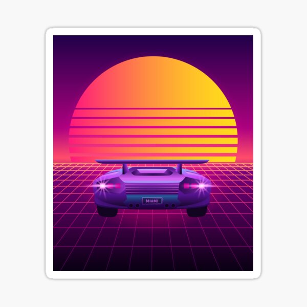 "Synthwave 80s" Sticker for Sale by MaiZephyr | Redbubble