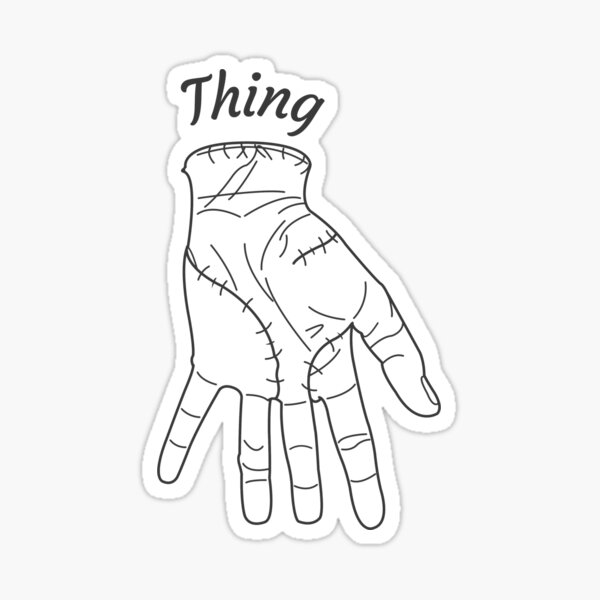 "#002 Thing The Loyal Hand (Wednesday Addams)" Sticker for Sale by ...