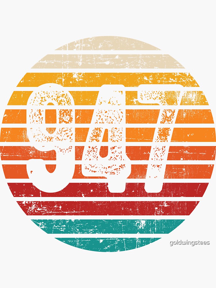 "Distressed Vintage Sunset 947 Area Code" Sticker for Sale by ...