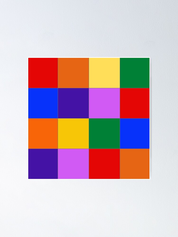 "Checker Design Pattern Rainbow Colors " Poster for Sale by ...