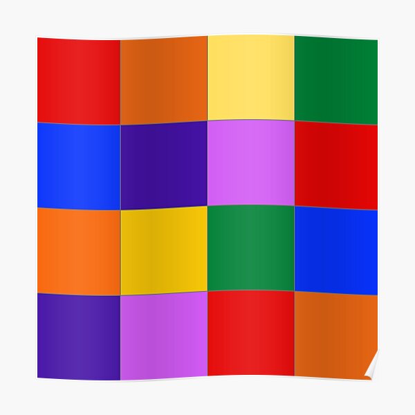 "Checker Design Pattern Rainbow Colors " Poster for Sale by ...