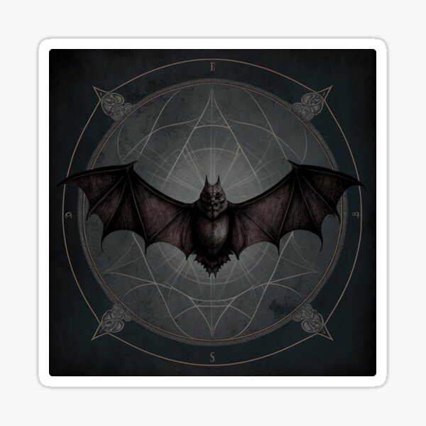 "AI Generated Art Dark Pagan Gothic Black Bat" Sticker for Sale by ...