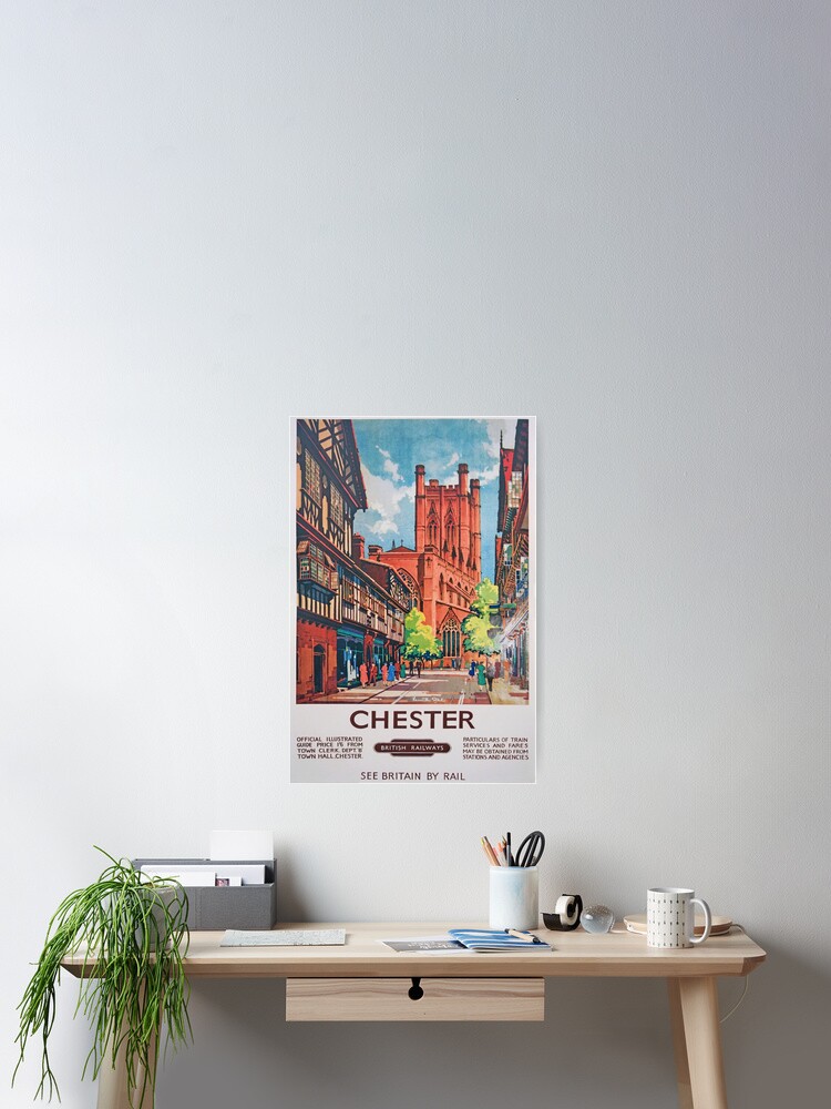 "Vintage Railway poster advertising Chester" Poster for Sale by ...