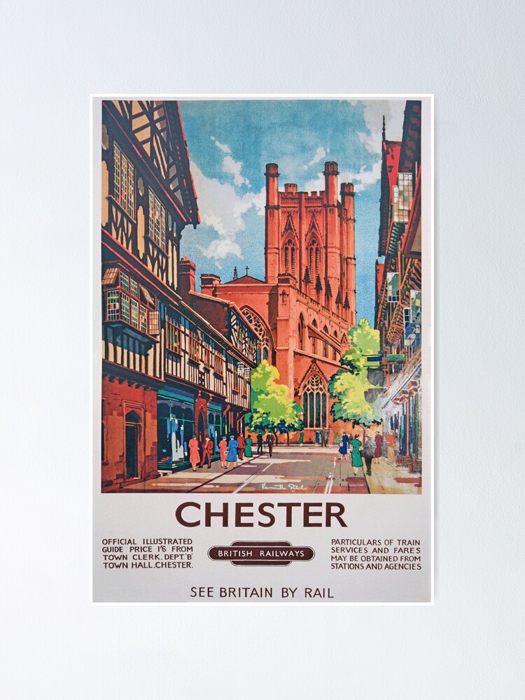 "Vintage Railway poster advertising Chester" Poster for Sale by ...
