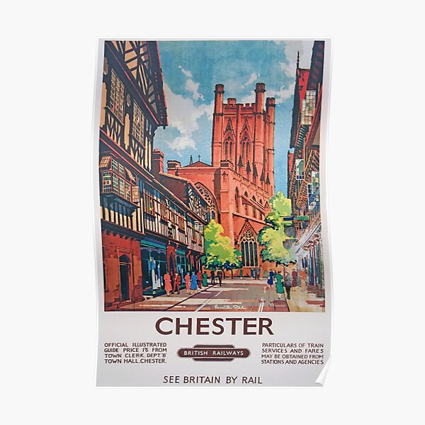 "Vintage Railway poster advertising Chester" Poster for Sale by ...