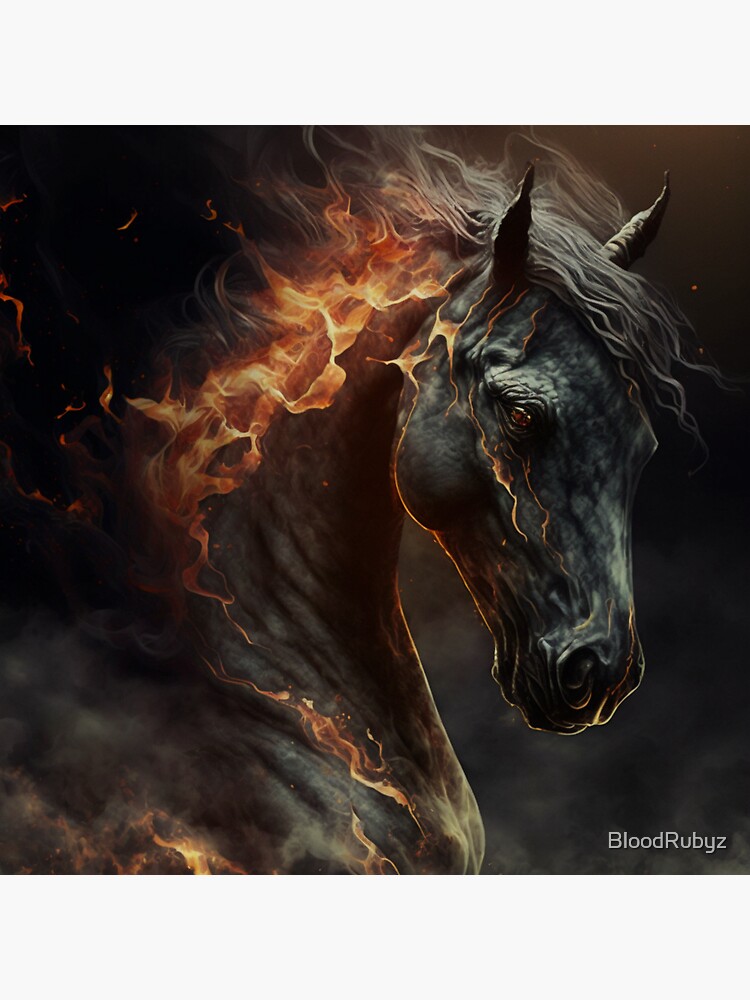 "Demon horse" Sticker for Sale by BloodRubyz | Redbubble