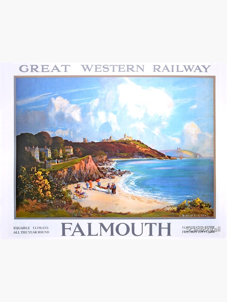 "Vintage railway poster for the GWR Advertising Falmouth" Poster for ...