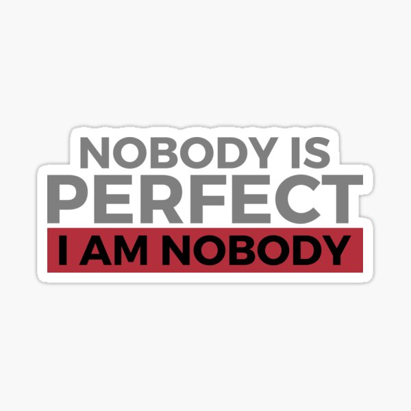 "Nobody is Perfect" Sticker for Sale by turquoisethings | Redbubble