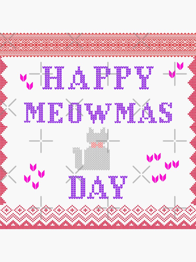 "Happy meowmas day" Sticker for Sale by manjithaaza1 | Redbubble