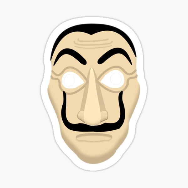 "Dalí mask- Casa de papel - money heist" Sticker for Sale by manulafu13 ...