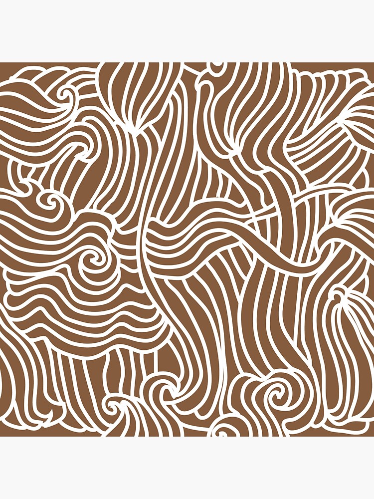 "60s style Swirl brown retro pattern" Sticker for Sale by ...