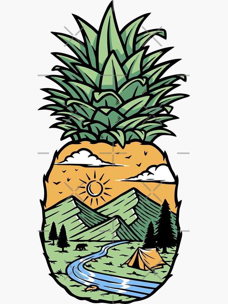 "Anatomy Of A Pineapple" Sticker for Sale by utakoworld | Redbubble
