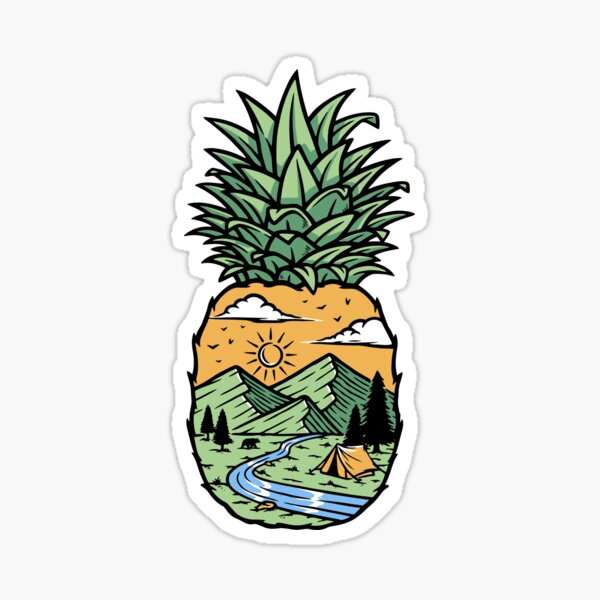 "Anatomy Of A Pineapple" Sticker for Sale by utakoworld | Redbubble