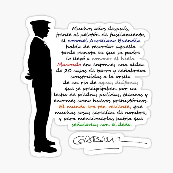 "Cien años de soledad" Sticker for Sale by ArtPani | Redbubble