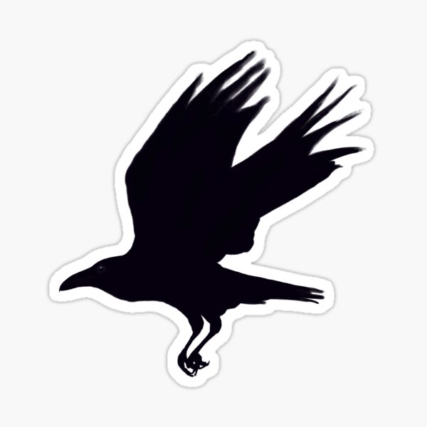 "black raven in flight" Sticker for Sale by Jokel-art | Redbubble