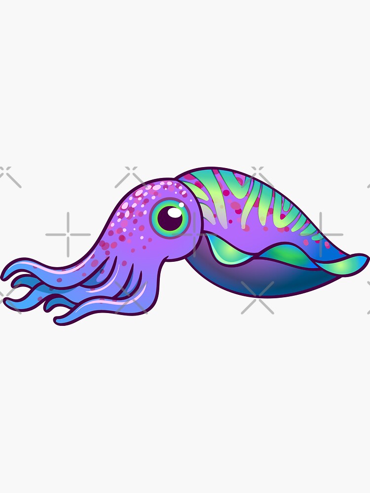 "Cute Cuttlefish Fantasy cartoon character design" Sticker for Sale by ...