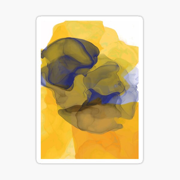 "Yellow Blue Abstract" Sticker for Sale by miyu11 | Redbubble