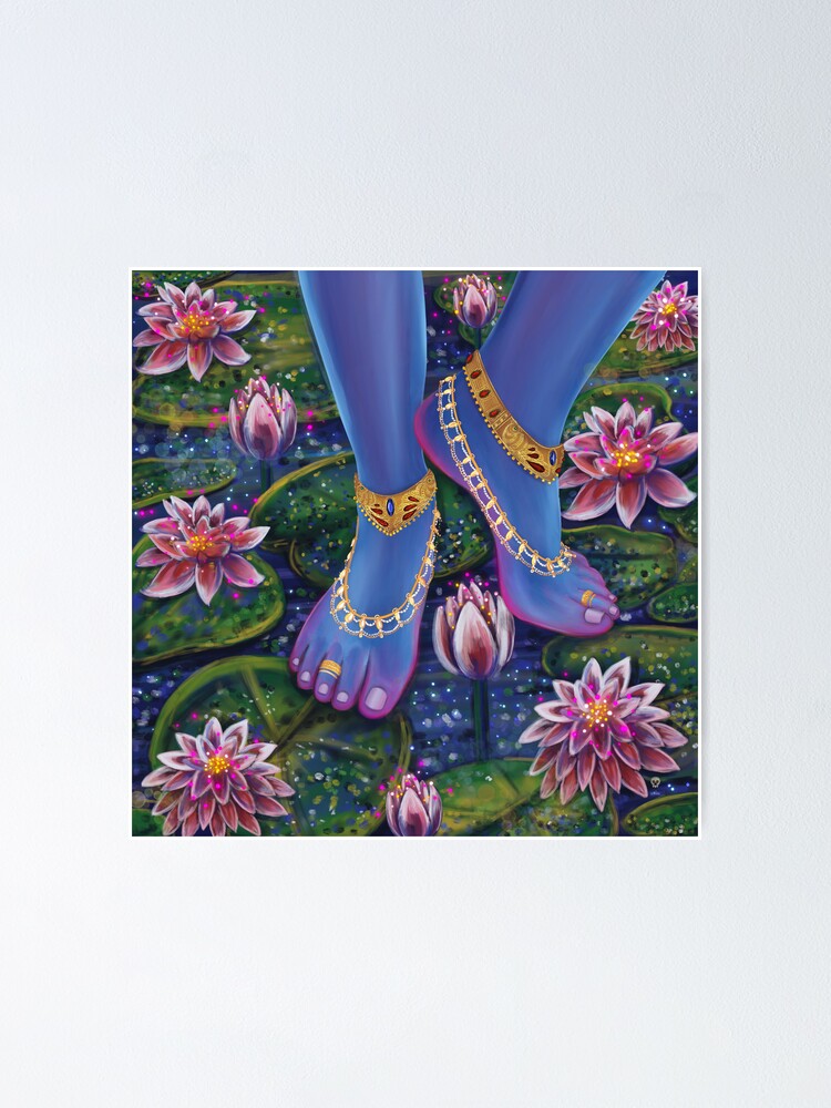 "The lotus feet of Lord Krishna" Poster for Sale by iwassummoned ...
