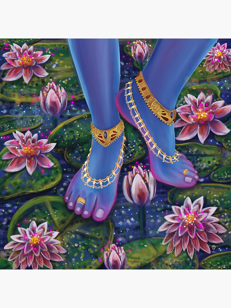 "The lotus feet of Lord Krishna" Sticker for Sale by iwassummoned ...