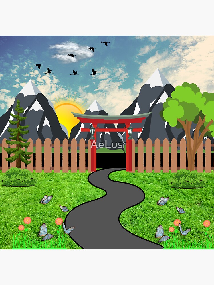 "Sunrise Mountain View" Sticker for Sale by AeLusr | Redbubble