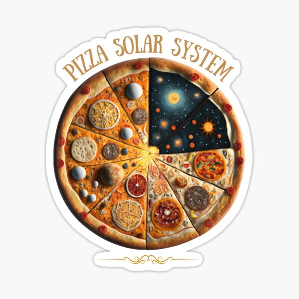 "Pizza solar system" Sticker for Sale by GorinART | Redbubble