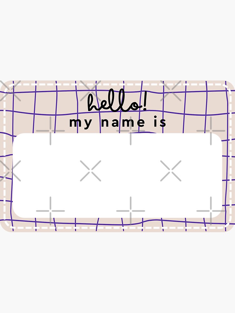 "Hello, my name is #16 Name Tag Blank" Sticker for Sale by puffinka ...