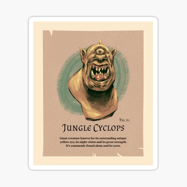 "Jungle Cyclops" Sticker for Sale by AladdinMktgs | Redbubble