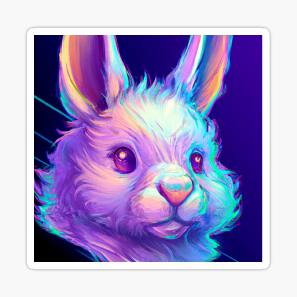 "furry white rabbit" Sticker for Sale by artesilenciosa | Redbubble