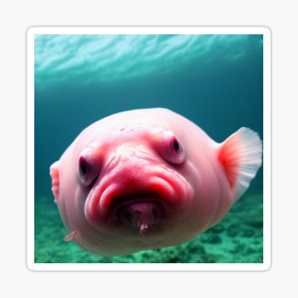 "psychrolutes marcidus-blobfish" Sticker for Sale by GamingMads | Redbubble