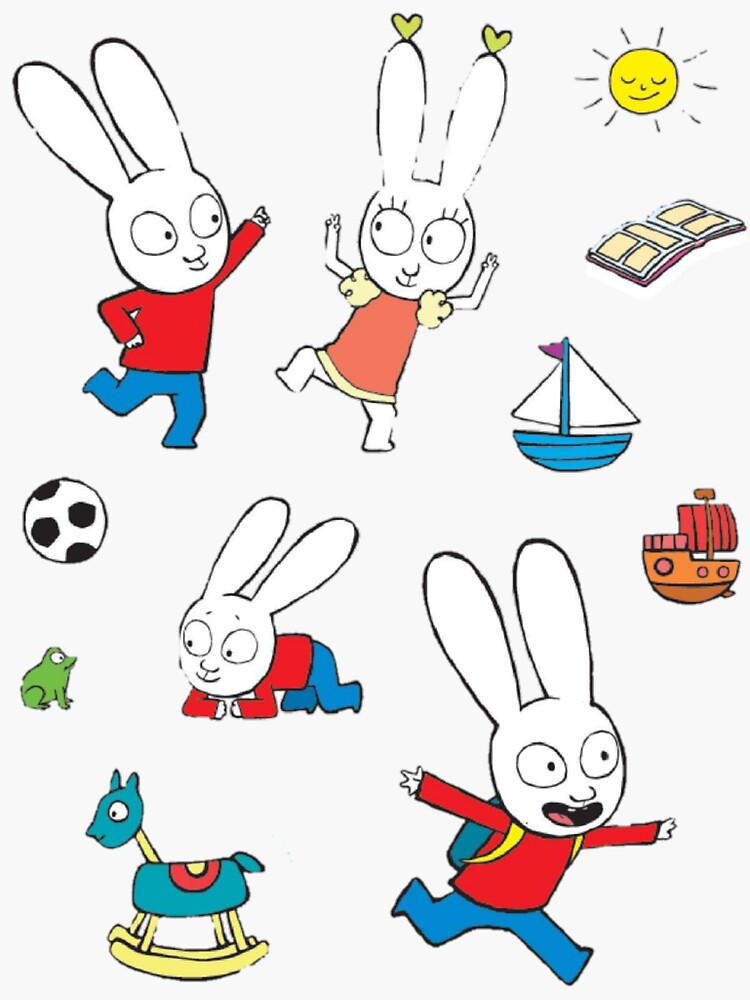 "cute Simon Rabbit collection - simon super rabbit pack" Sticker for ...