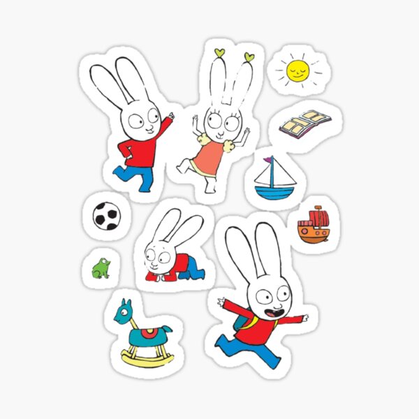 "cute Simon Rabbit collection - simon super rabbit pack" Sticker for ...