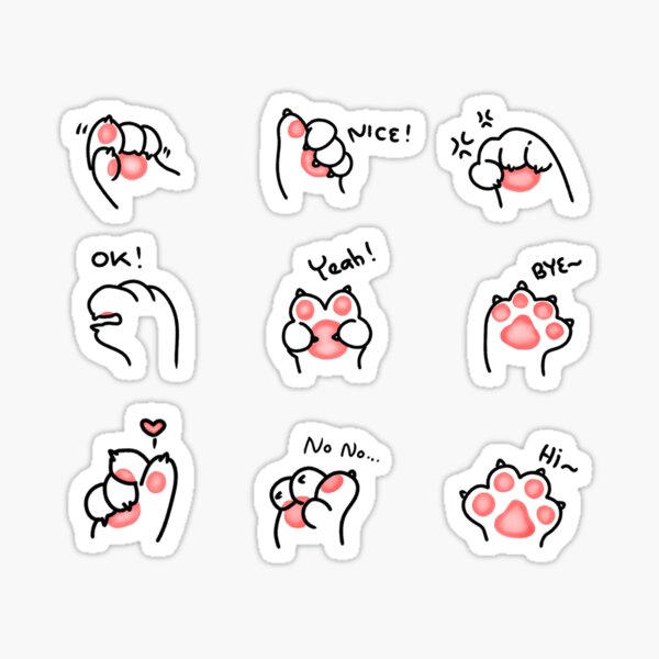 "Cat Paws Sticker Set" Sticker for Sale by DanDesignn | Redbubble