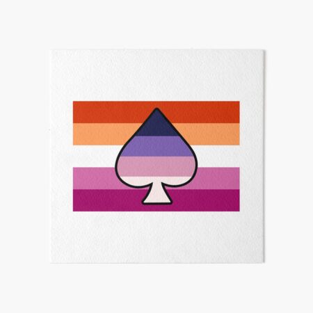 "Asexual spectrum and lesbian pride flag with ace of spades" Art Board ...