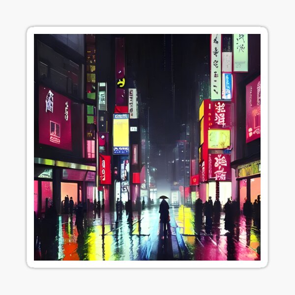 "Tokyo Neon - Night Scenario" Sticker for Sale by Trendy-Now | Redbubble